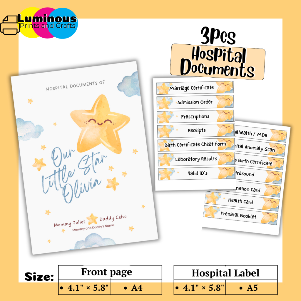 Mommy and Baby Hospital Document Label and Checklist Stickers (Little ...