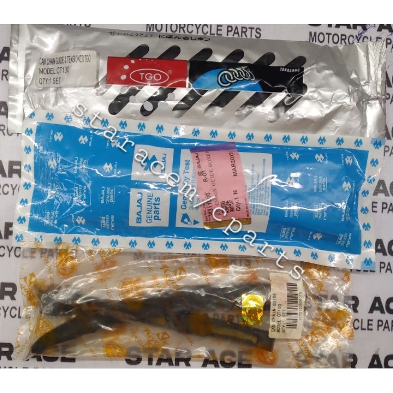 KAWASAKI BAJAJ CT100 CAM CHAIN GUIDE TENSIONER SET GENUINE & TAKASAGO ...