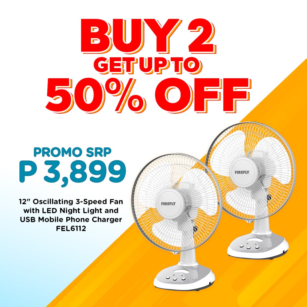 Firefly Rechargeable 12" ACDC Fan with Night Light Bundle for only P3 ...