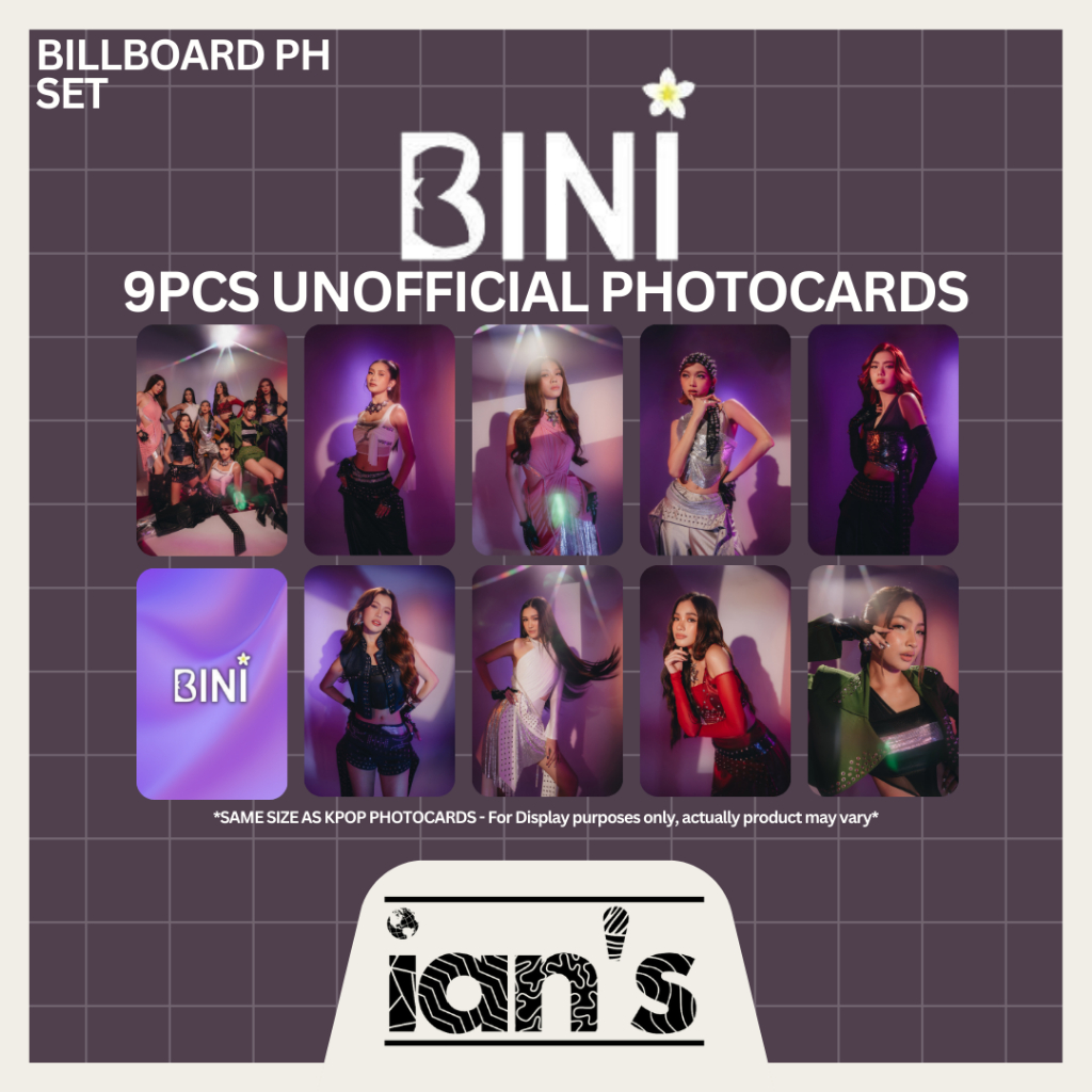 BINI BILLBOARD PH SET PC UNOFFICIAL FANMADE P-POP PHOTOCARD (9PCS) By ...