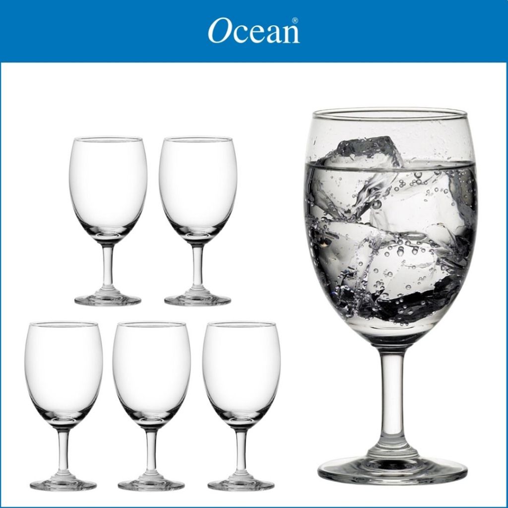 Ocean Glassware Classic Water Goblet Juice Drinking Glass 354ml (Set of ...