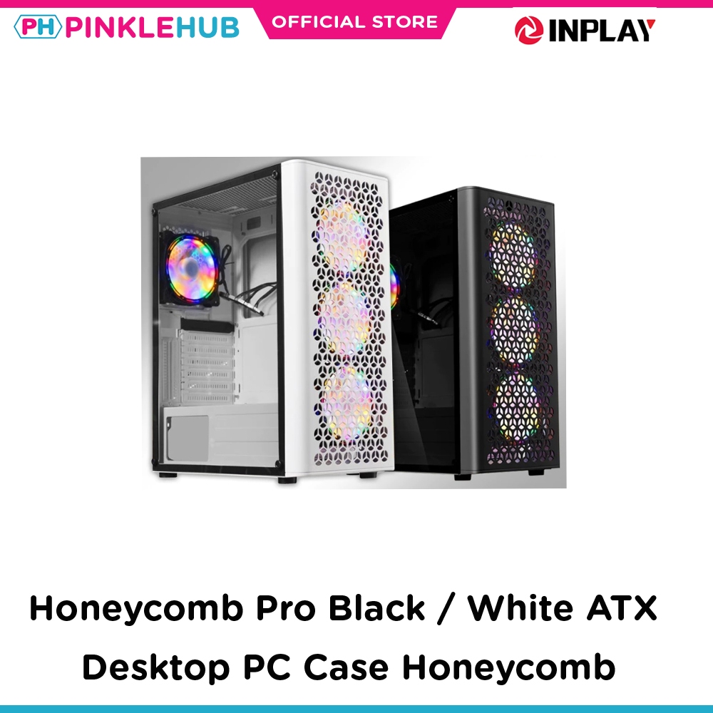 INPLAY Honeycomb Pro Black / White ATX Desktop PC Case Honeycomb ...