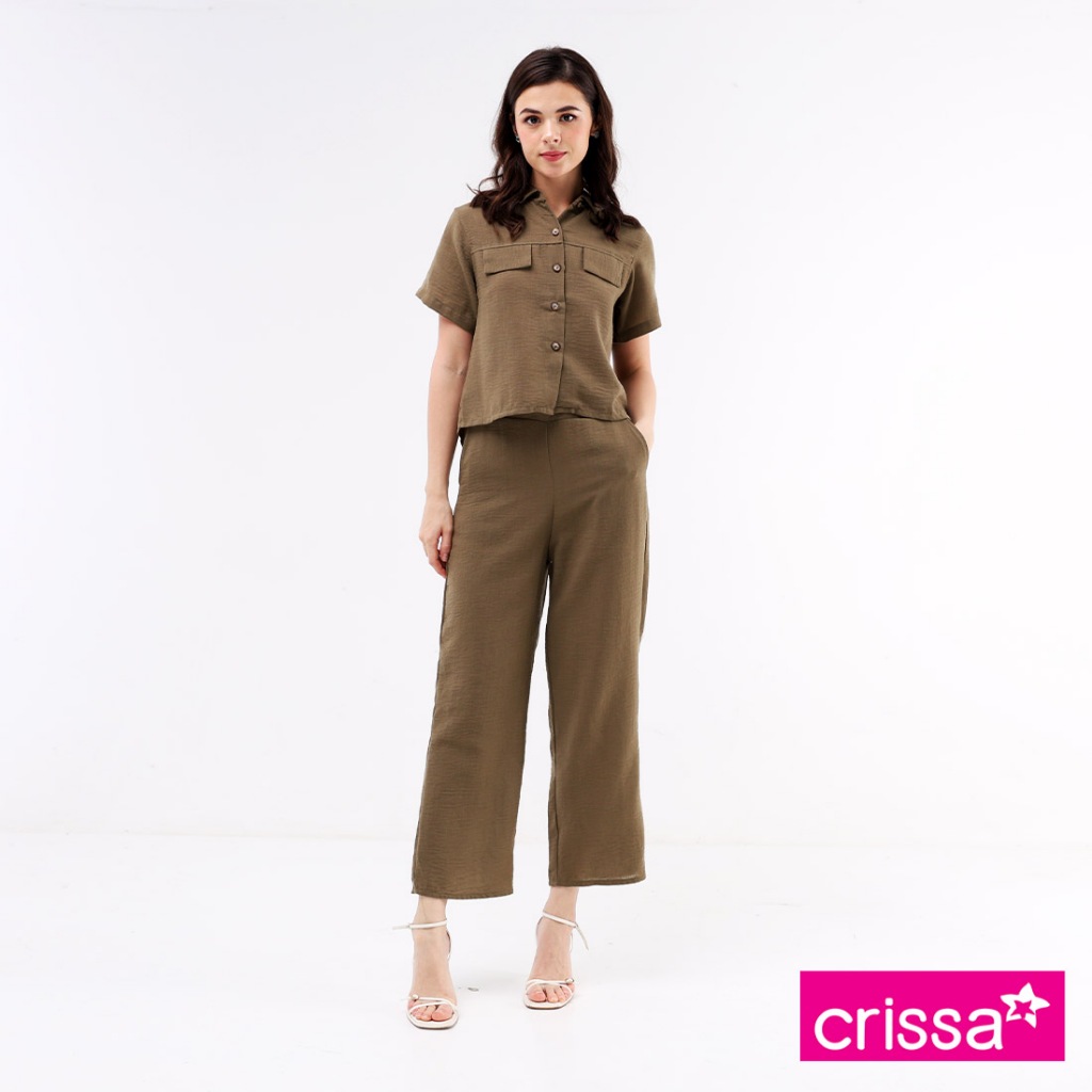 Crissa Wrinkled Thick Woven Short Sleeves Terno Pants CLST29-0055 ...