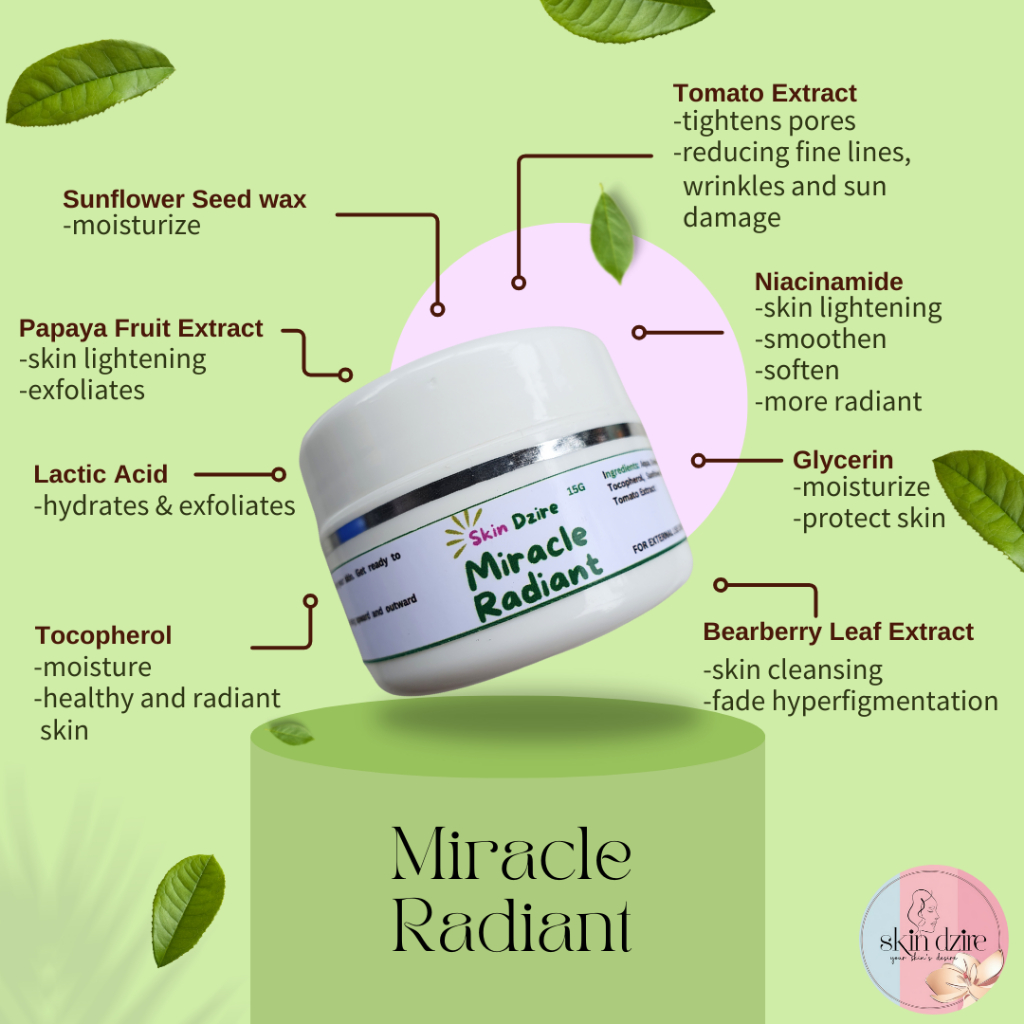 Miracle Radiant cream 15g (whitening & moisturize) | Shopee Philippines