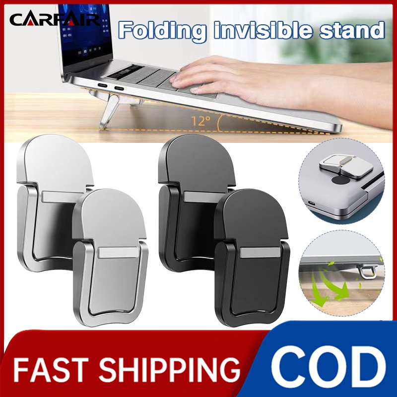 2pcs Fold Invisible Laptop Feet Stand Mini Alloy Bracket Heightened ...
