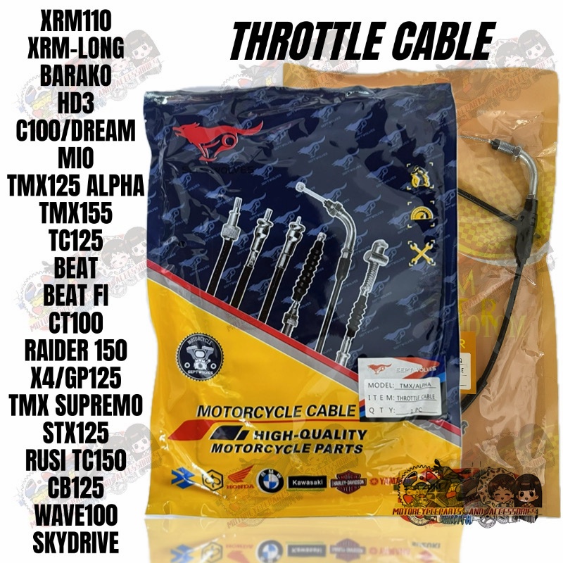 LJ Motorcycle Gasolin Throttle Cable Xrm, Tmx155, Wave125, Barako ...