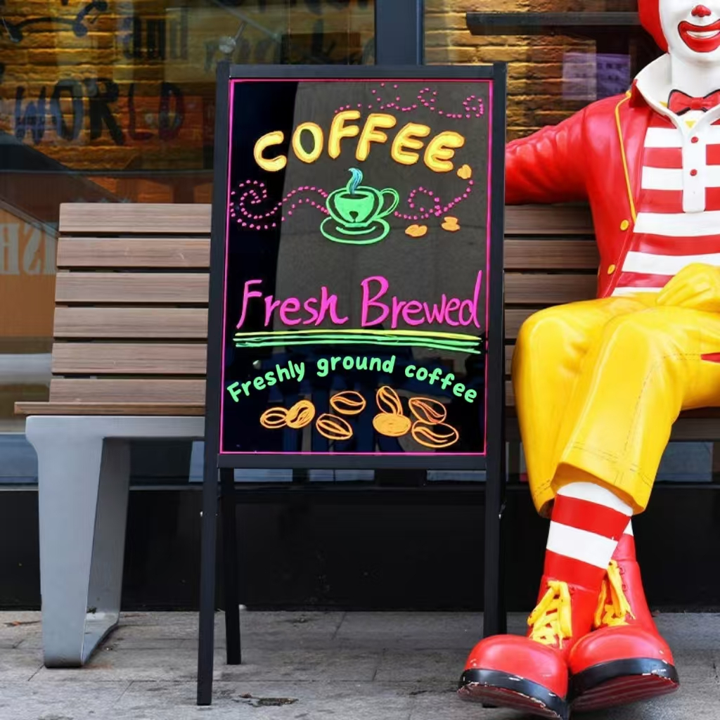Glowing LED Sign Billboard Ad Sign with Stand Lighting Drawing Writing ...