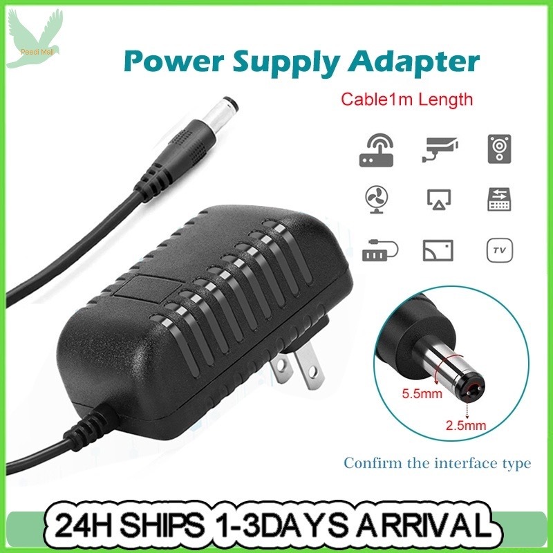 12V 1A/2A AC/DC Adapter Charger Power Supply For CCTV Security / TV ...