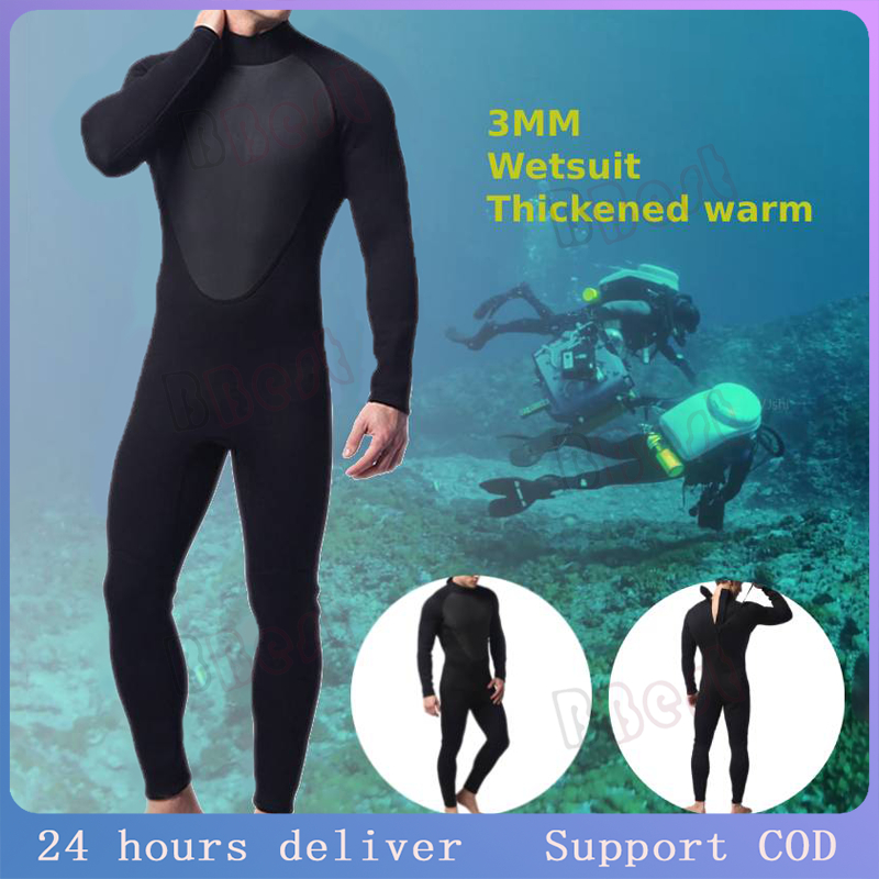 （COD）Neoprene Men Full Bodysuit Wetsuit 3mm Scuba Zipper Diving ...