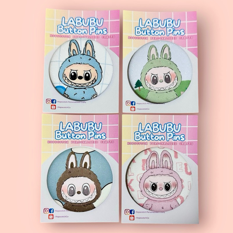 Labubu Glitters Button Pin 58mm (inspired) | Shopee Philippines