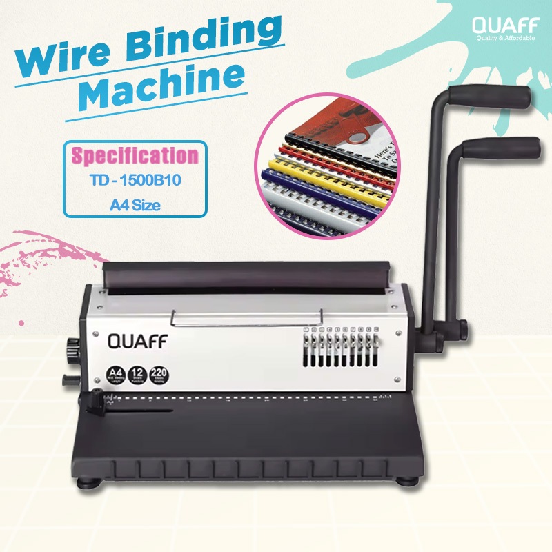 QUAFF Wire Binding Machine A4 Size TD-1500B10 Binder Machine | Shopee Philippines