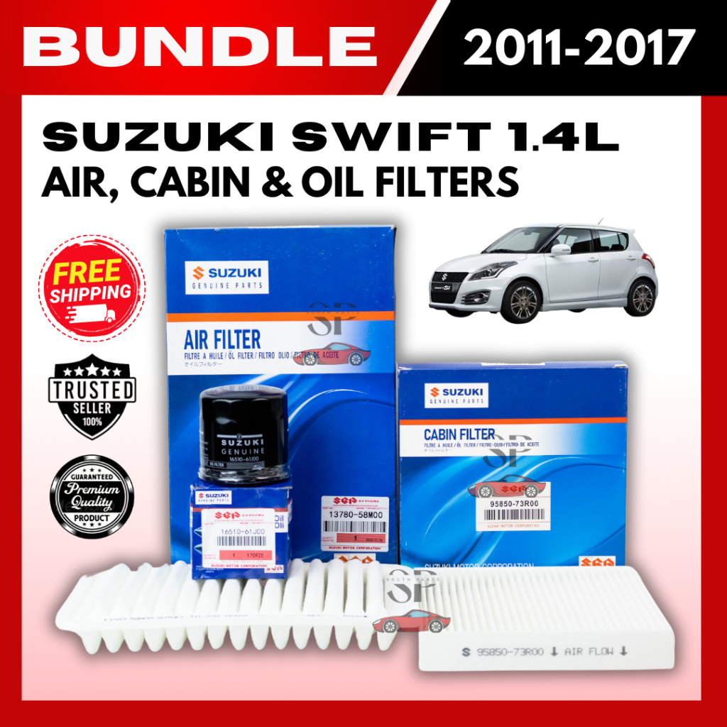 BUNDLE SALE! AIR, CABIN, & OIL FILTERS for SUZUKI SWIFT 1.4L (2011-2017 ...