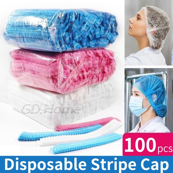 100Pcs Disposable Shower Cap Head Cover Non Woven Cap Surgical Cap ...