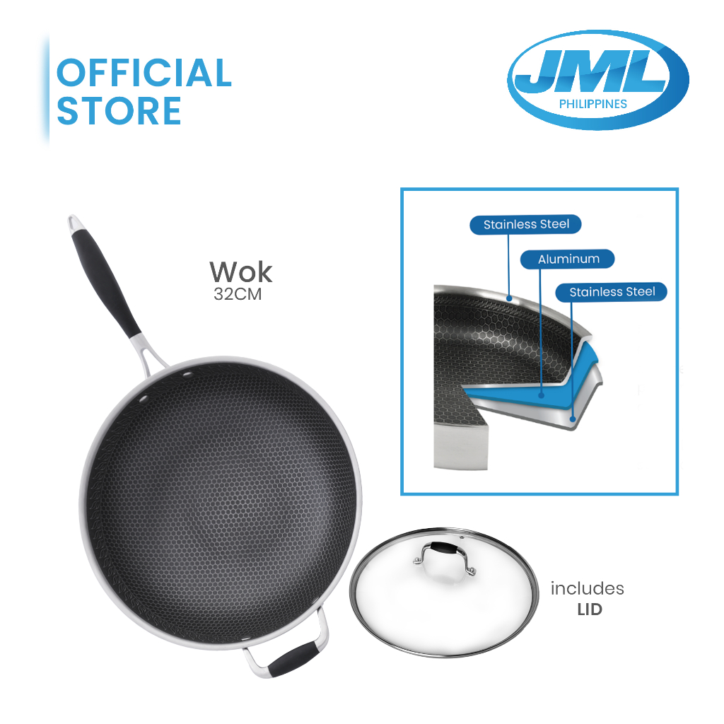 JML Grand Master Stainless Elite WOK 32CM H3PEW32 | Shopee Philippines