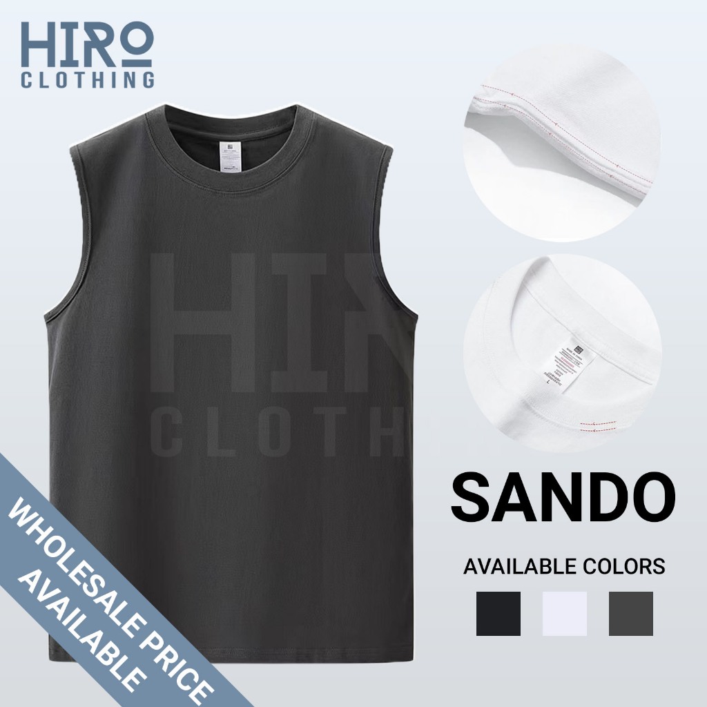 Hiro Sando Basic Unisex Korean Plain Men Women Tank Top Muscle Tee Gym ...