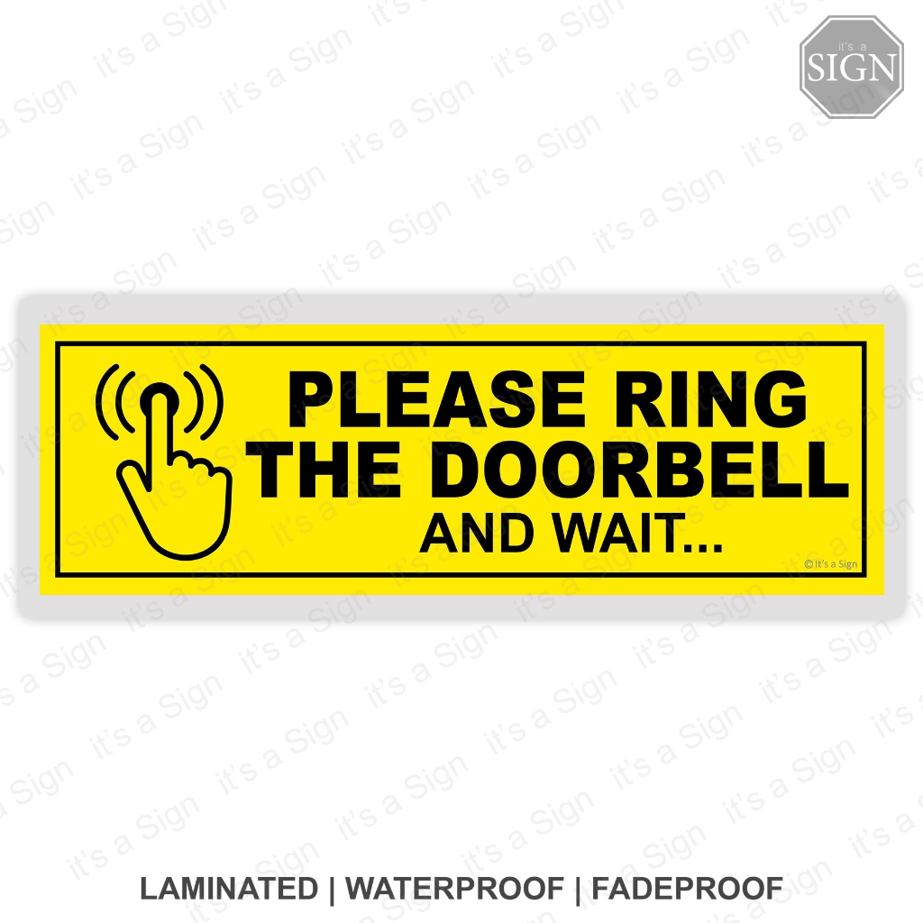 Ring Doorbell Sign - Laminated Signage Label - It's a Sign | Shopee ...