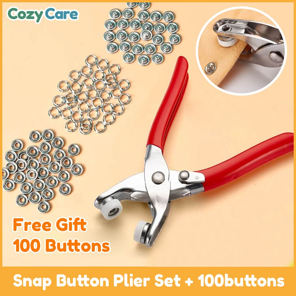 Stainless Snap Button Plier Tools Set Fastener Pliers with Snap Buttons For Clothe Button Fixing ...