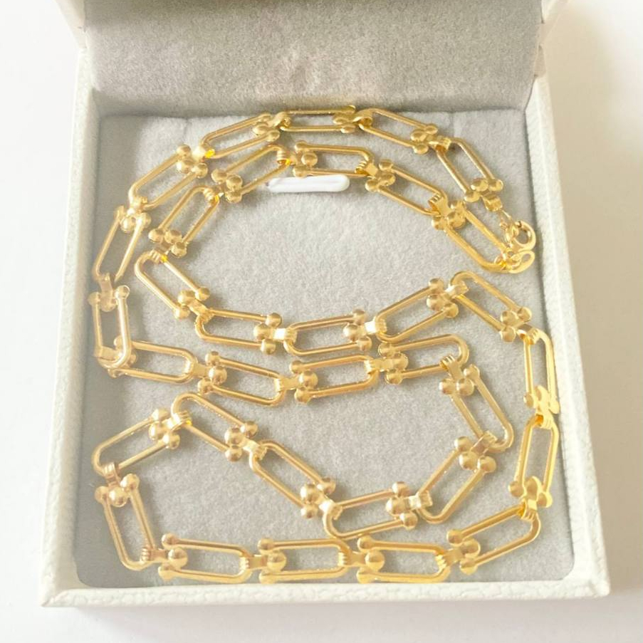 Pawnable 18K Gold Flat Inspired Necklace (New) | Shopee Philippines
