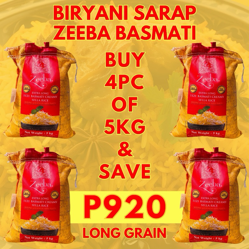 Zeeba Extra Long Basmati Rice 20 kgs BIRYANI RICE WITH FREE BIRYANI MIX ...