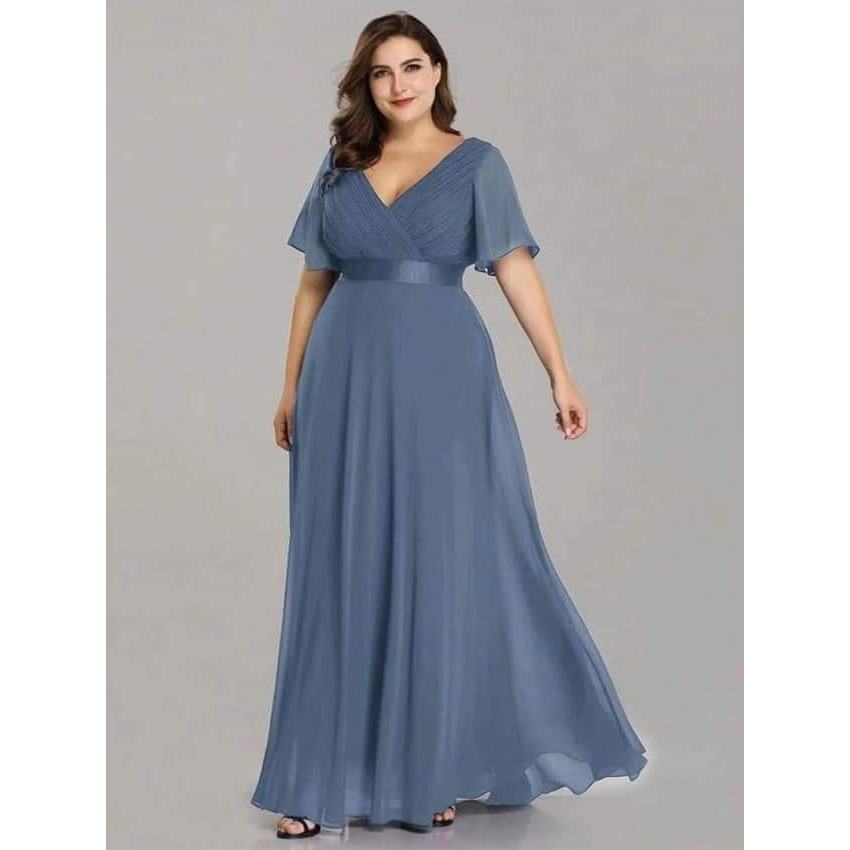 Elegant Plus Size Plain Fornal Long Dress Perfect for Weddings and ...