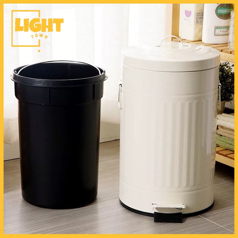Living Room Trash Can 8L Sanitary Kitchen Trash Can Pedal Flip Trash ...