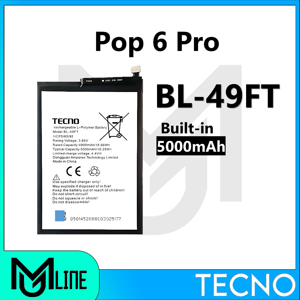 Tecno Pop 6 Pro BL-49FT BE8 | Shopee Philippines