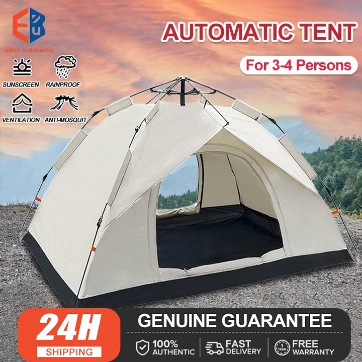 Waterproof Double Layer Camping Tent Outdoor Family Tent 1/2/3/4 Person ...