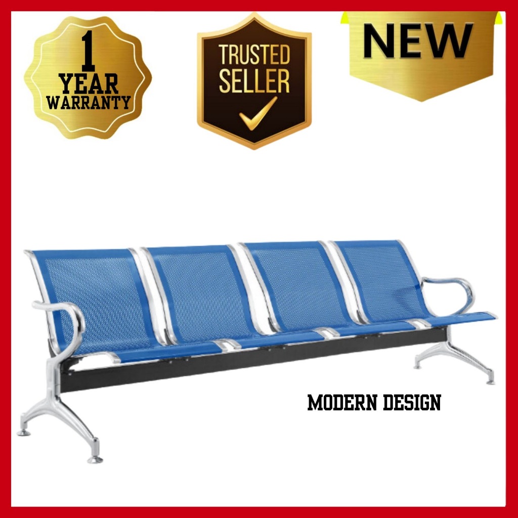 W9604 3-Seater / 4-Seater / 5-Seater Airport Gang Chair (Blue) | Shopee ...