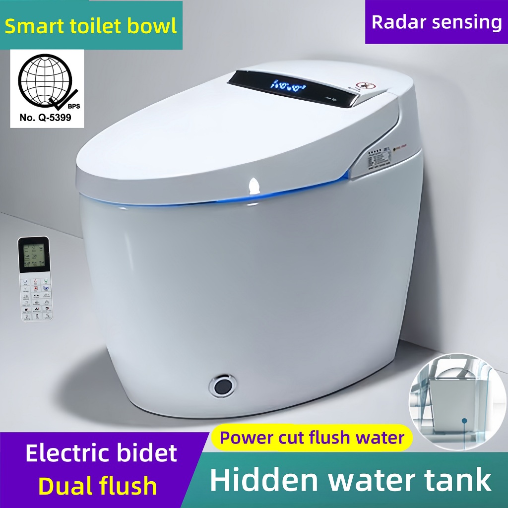 Smart Toilet Bowl Set With Water Tank Bidet Spray Toilet Set Dual Flush ...