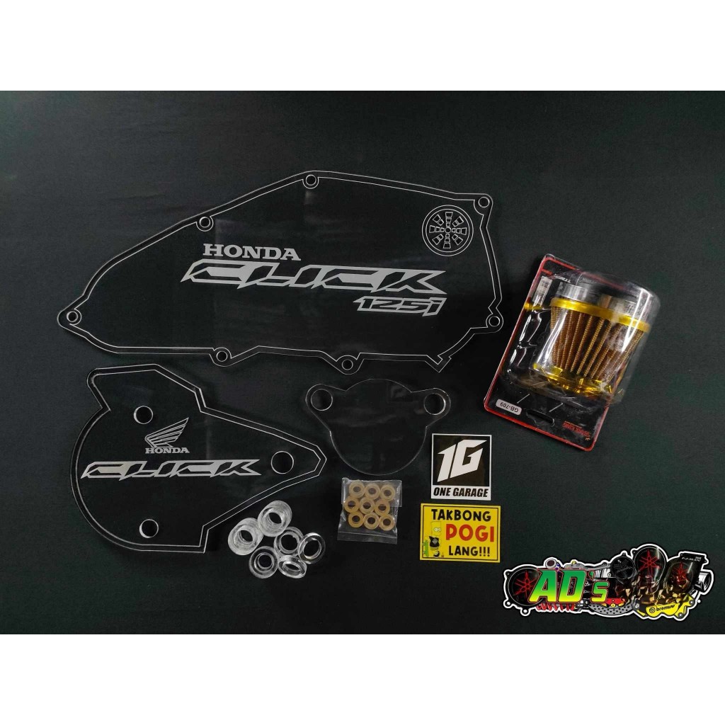 Click 125i V2 V3 CVT Acrylic Cover Set | Pulley & Airbox Cover Combo ...