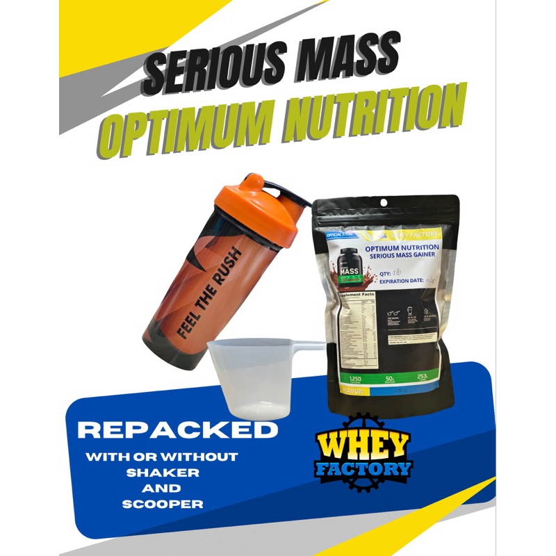 Optimum Nutrition Serious Mass 1lb / 2lbs with or without shaker ...
