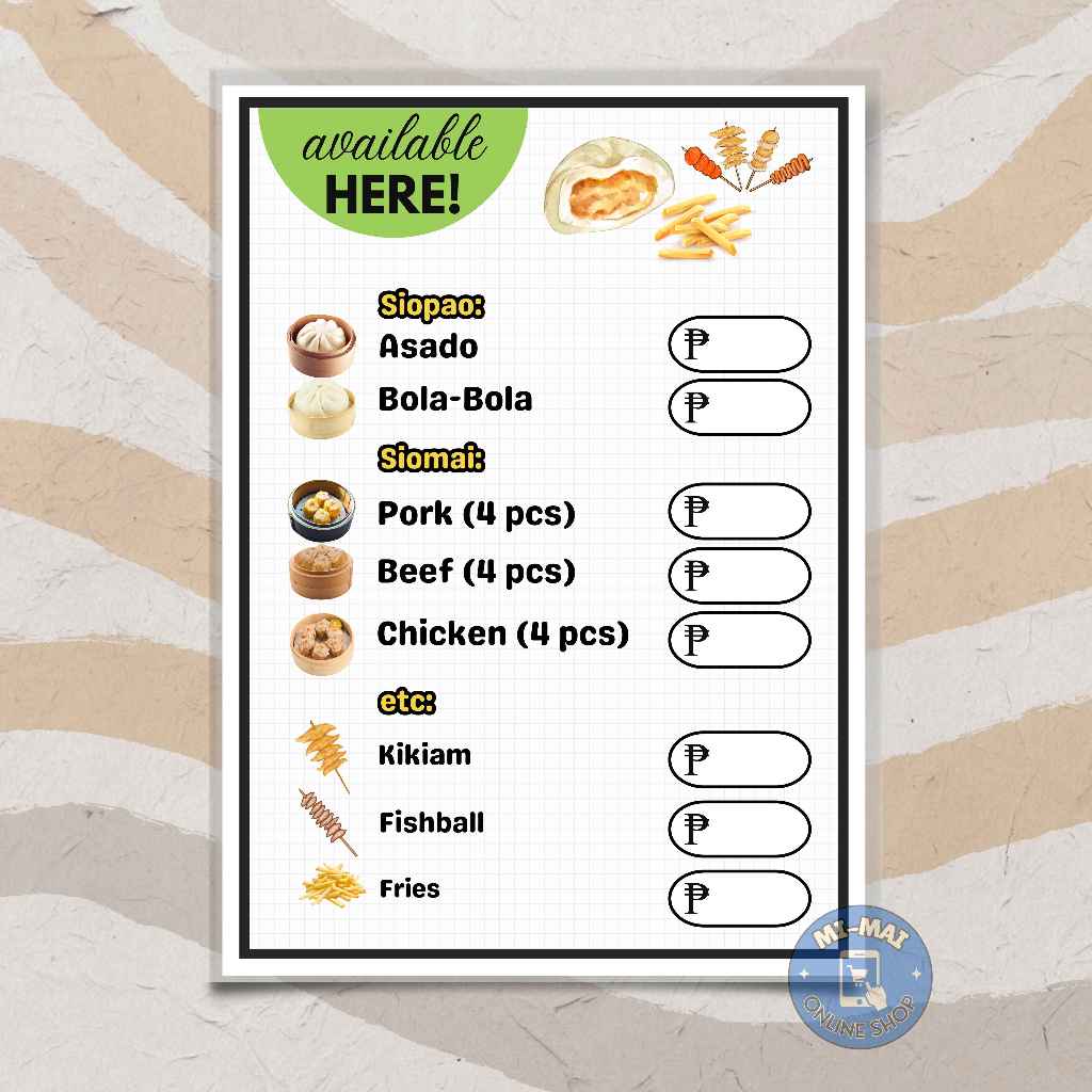 FISHBALL, SQUIDBALL ETC LAMINATED SIGNAGE A4 SIZE | Shopee Philippines