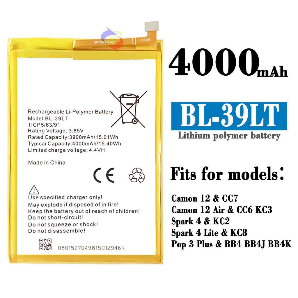 TECNO CAMON 12 SPARK 4 LITE POP 3 PLUS CC7 CC6 KC3 KC2 KC8 BB4 BB4J ...