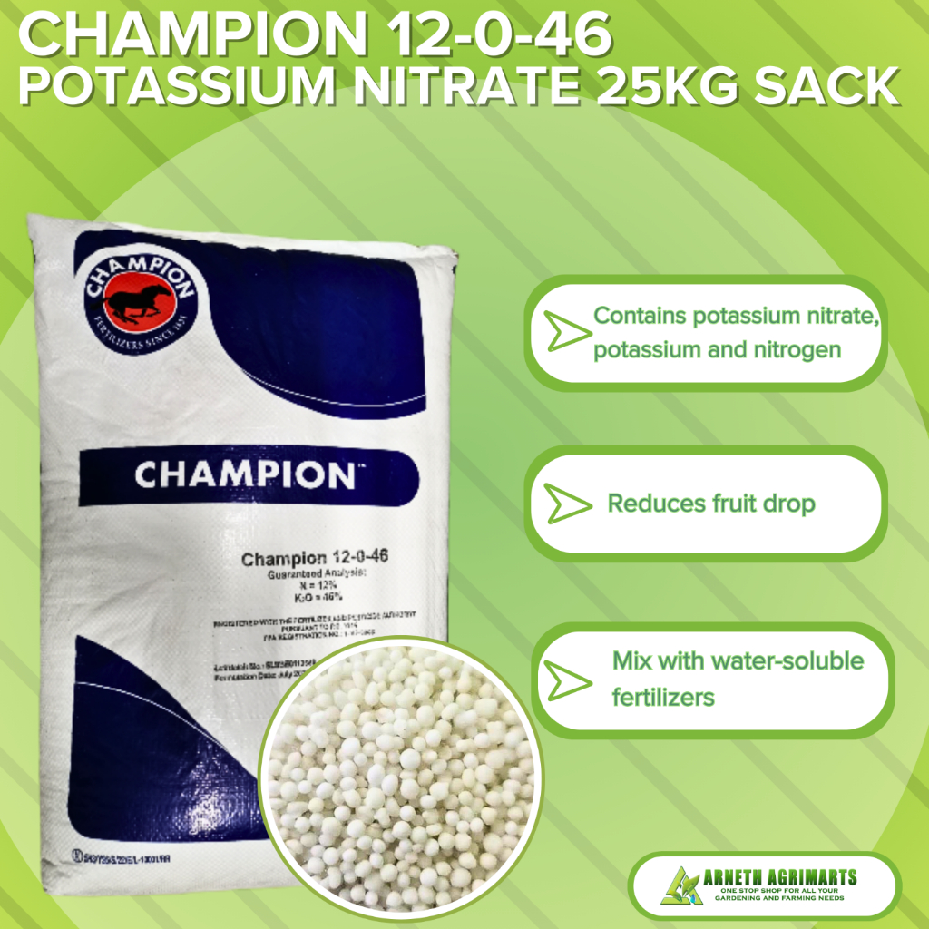 ARNETH CHAMPION PREMIUM POTASSIUM NITRATE GRANULES KNO3 12-0-46 (25KG ...