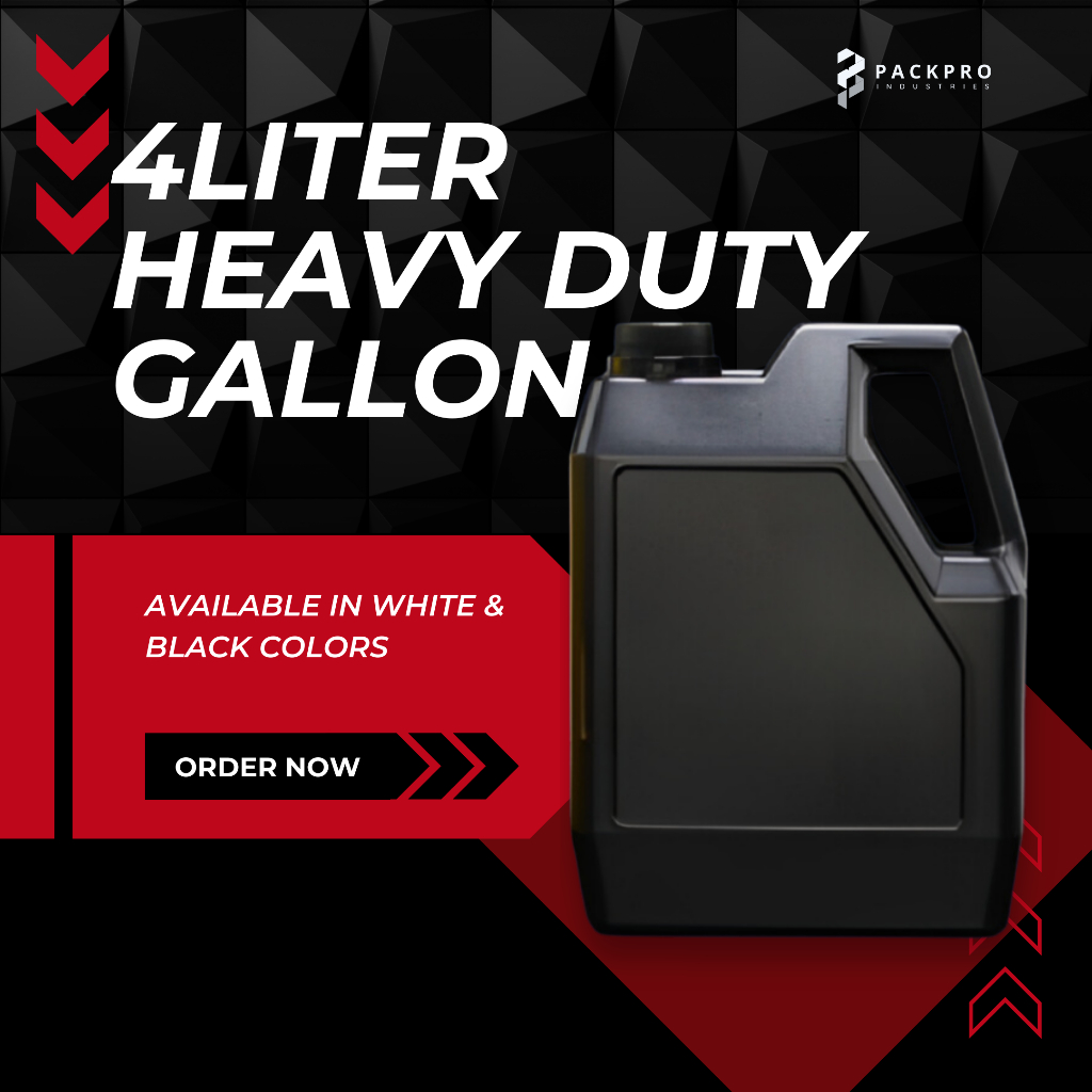 Heavy Duty 4 Liter Square Gallon, Liquid Container with Screw Cap ...
