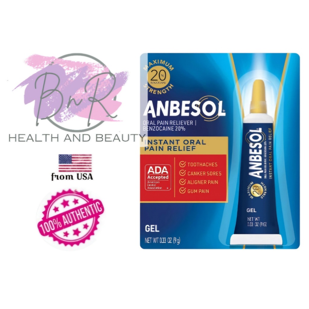 Anbesol Max Strength Oral Pain Relief Gel, Instant Pain Relief For ...