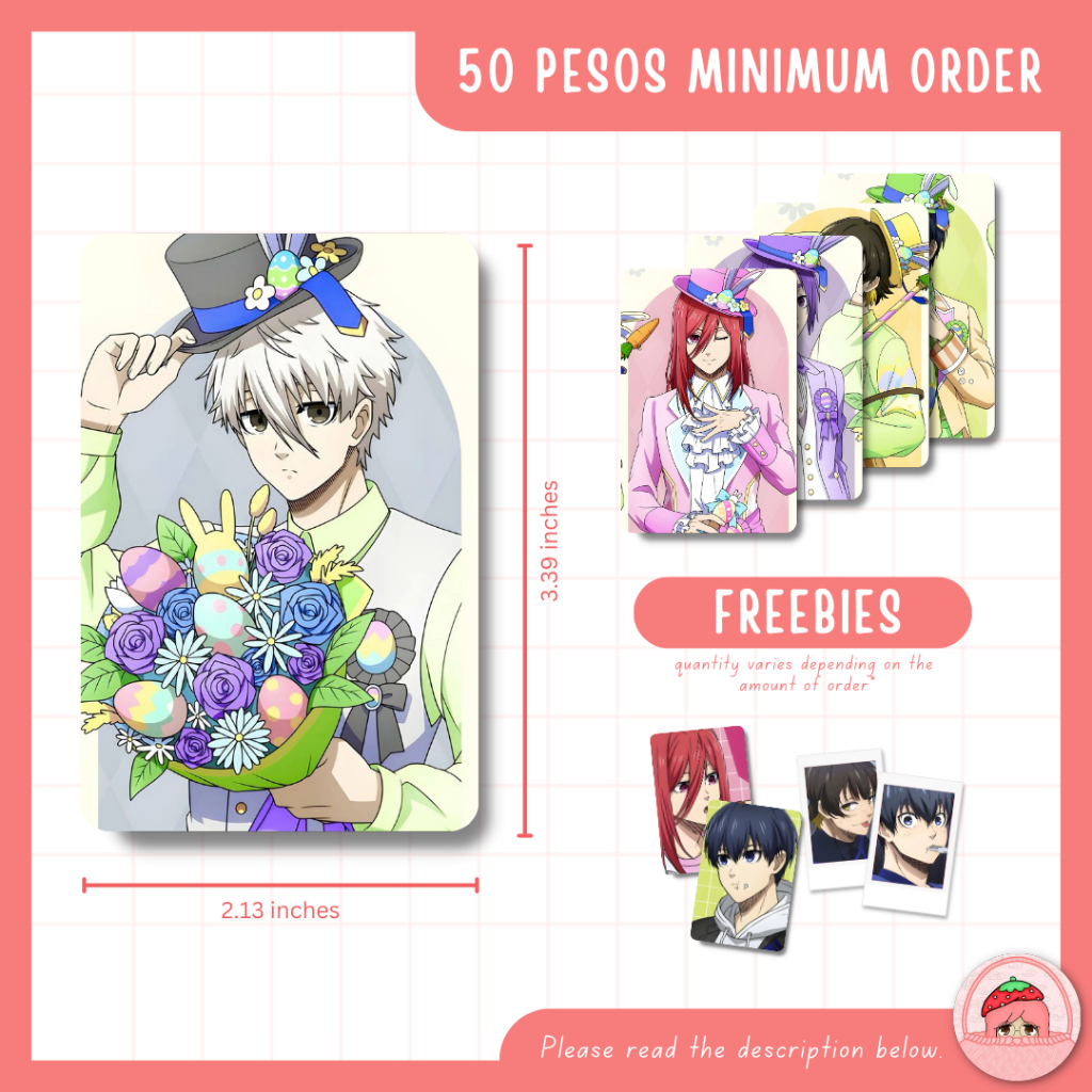 BLUE LOCK EASTER PASTEL ANIME PC PHOTOCARD UNOFFICIAL FANMADE PRINT ...