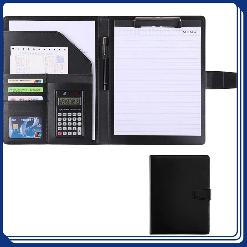 COD Portfolio Folder with Calculator Faux Leather Padfolio with A4 Size ...