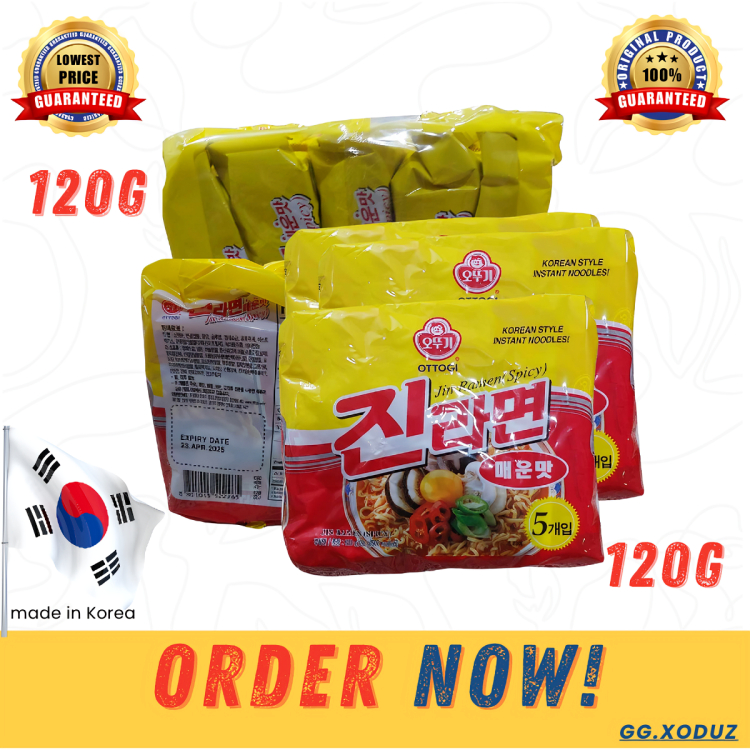 Authentic OTTOGI JIN Ramen [Spicy] Korean Instant Noodles 120 grams ...