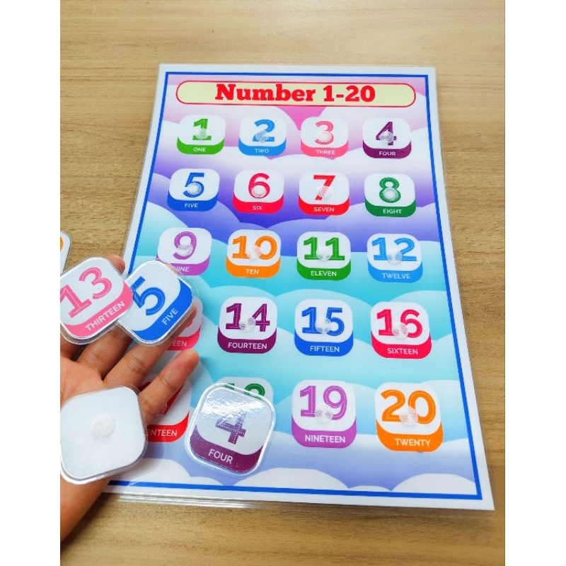 Number 1-20 activity with velcro educational activity for toddler ...
