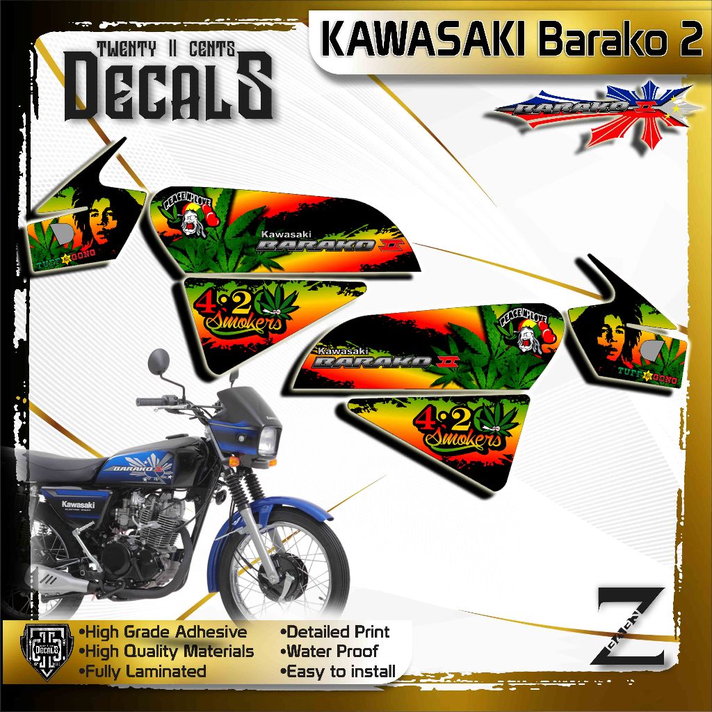 Kawasaki Barako 2 175 High-Quality Decals and Stickers Stock | Shopee ...