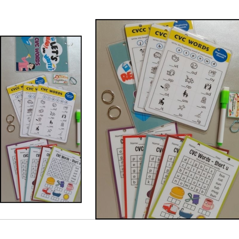 CVC READ & WRITE LAMINATED WORKBOOK/FLASHCARDS FOR BEGINNERS - PRACTICE ...