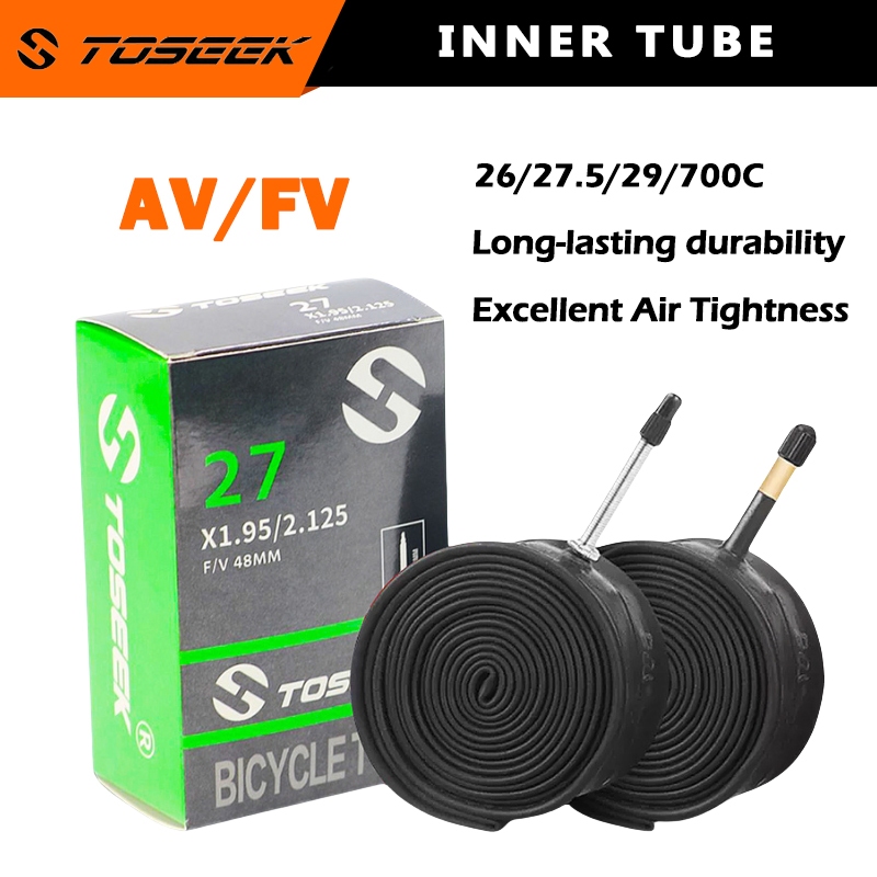 TOSEEK Inner Tube FV AV Tire 29er Size 26/27.5/29*1.75/1.95/2.125 700C ...