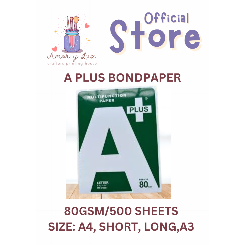 A Plus Copier Bond Paper |A4 Short A3 Long| Sub 20 |500 Sheets | Office ...
