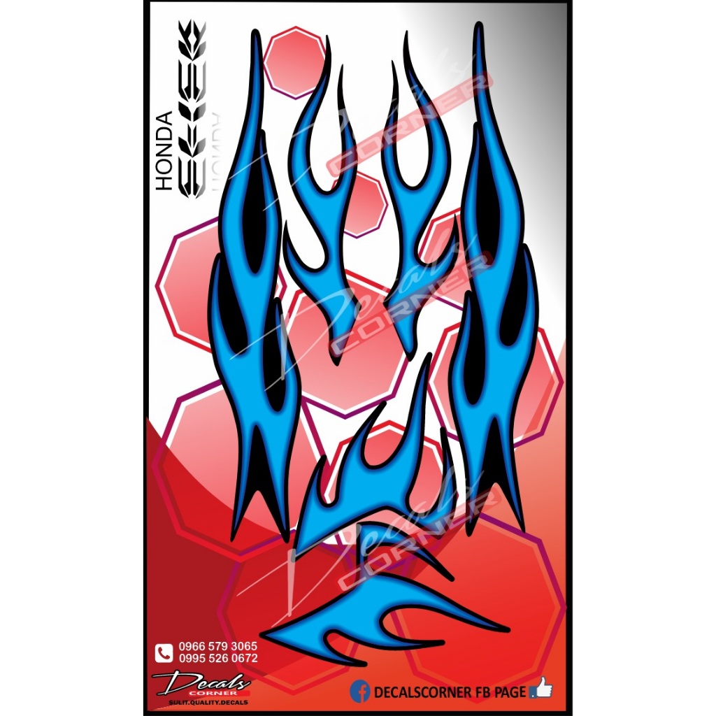 Honda Click V2 Flames New Design Sticker | Shopee Philippines