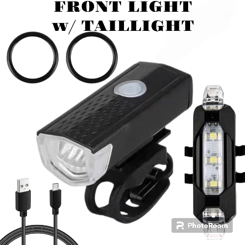 Headlight with Taillight USB Rechargeable Light Bicycle light Set Combo ...