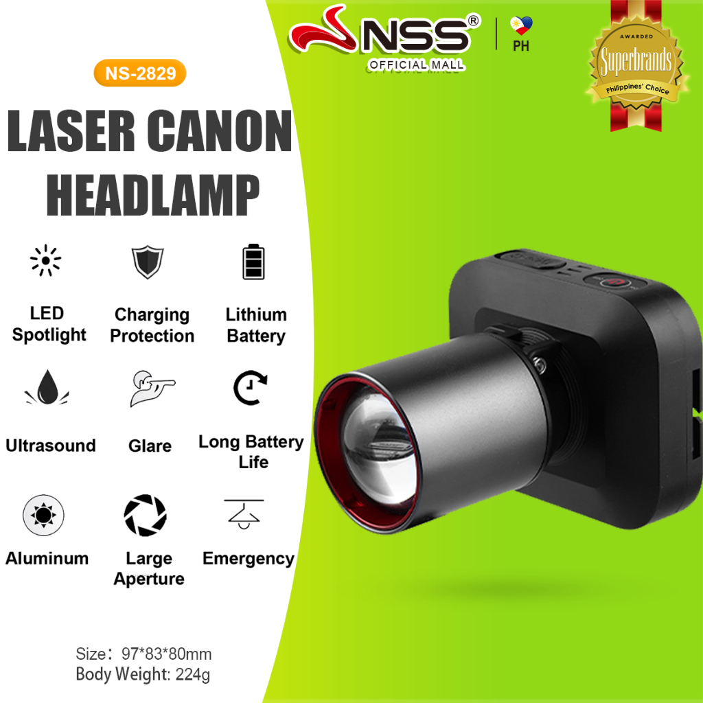 NSS Laser Canon Headlamp Fast Charging IPX6 Waterproof Long Endurance ...