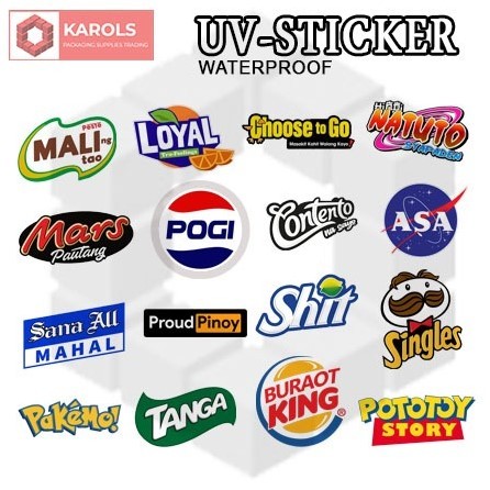 1pc Spoof Brand WATERPROOF Permanent UV Sticker Embossed Printed Logo ...