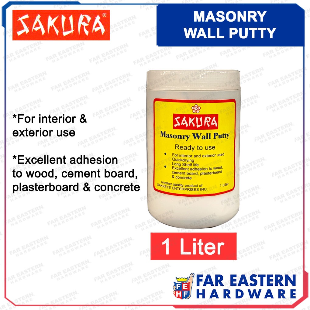 SAKURA Masonry Wall Putty Masilya 1 Liter | Shopee Philippines