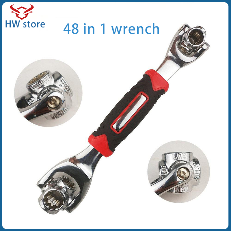 Hardware Tools Universal Wrench Tool Set 48 in 1 Motorcycle Tool Set 360 degree rotating wrench ...